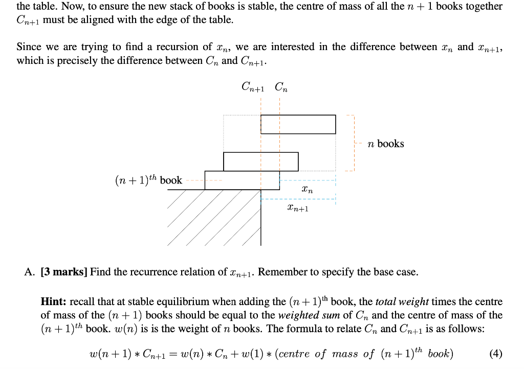Solved You are trying to create a stack of books overhanging | Chegg.com