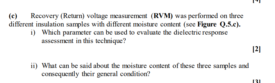 Solved W (c) Recovery (Return) voltage measurement (RVM) was | Chegg.com