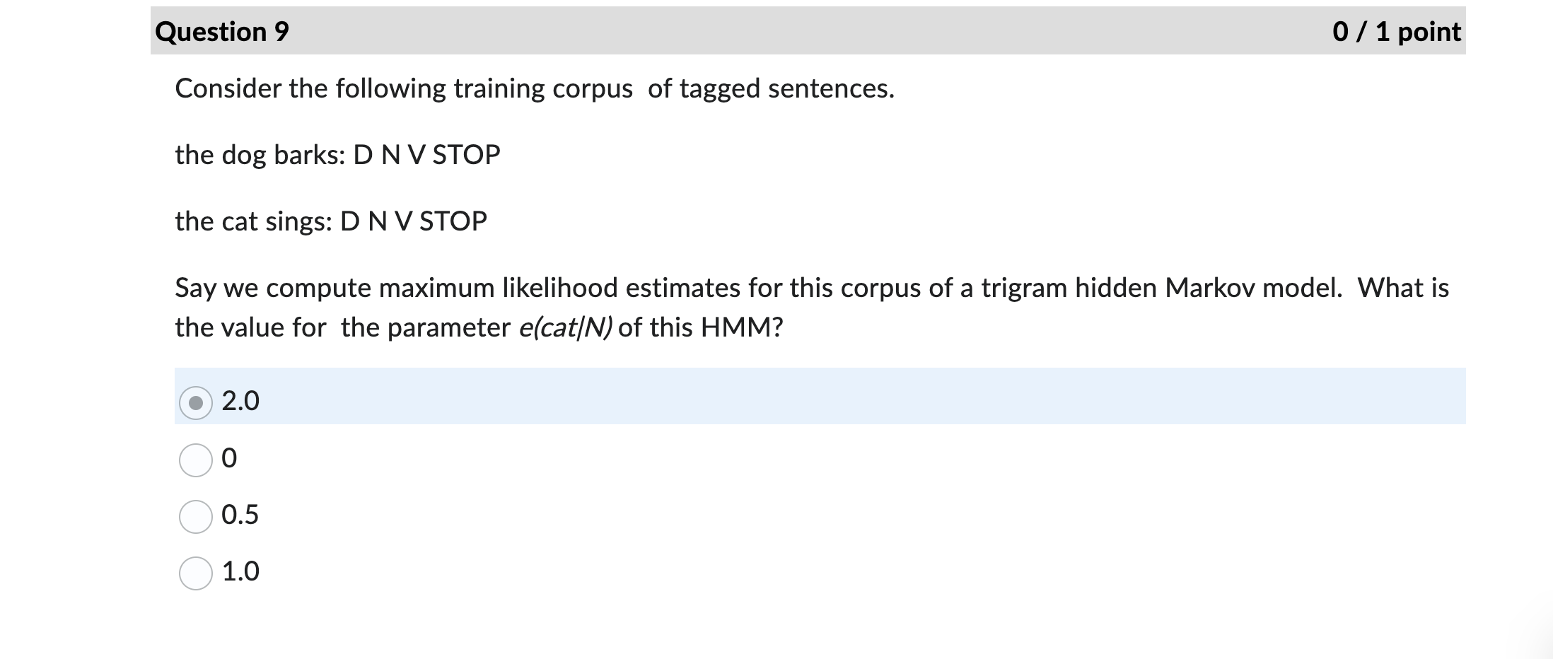 Solved Say we have a tag set S={D,N,V} and a vocabulary V={ | Chegg.com