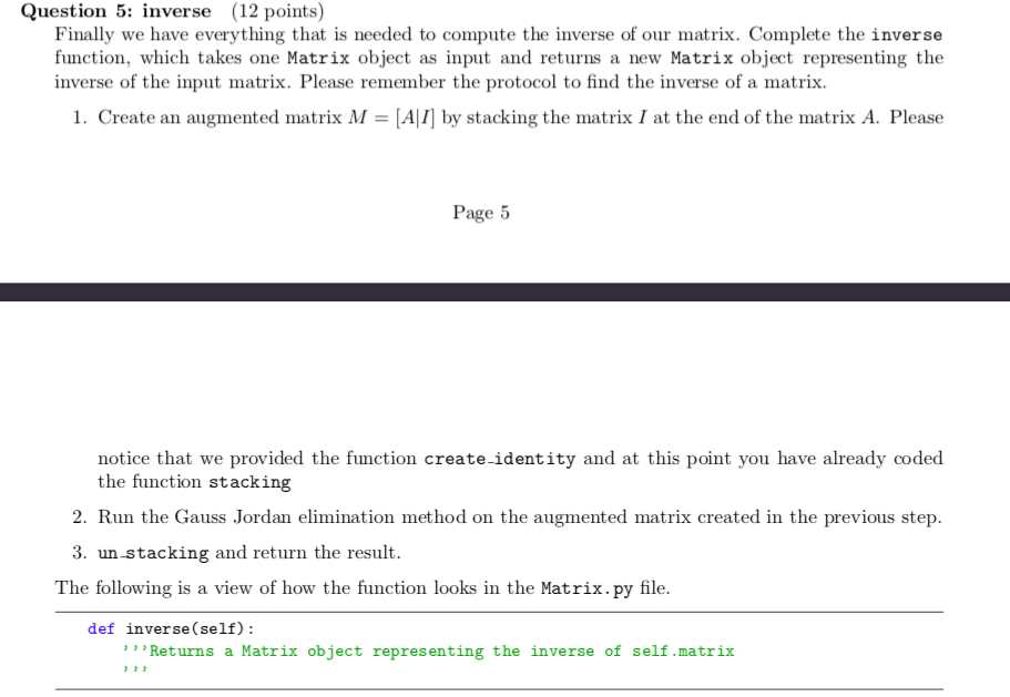 From tabulate import tabulate class Matrix(): def | Chegg.com
