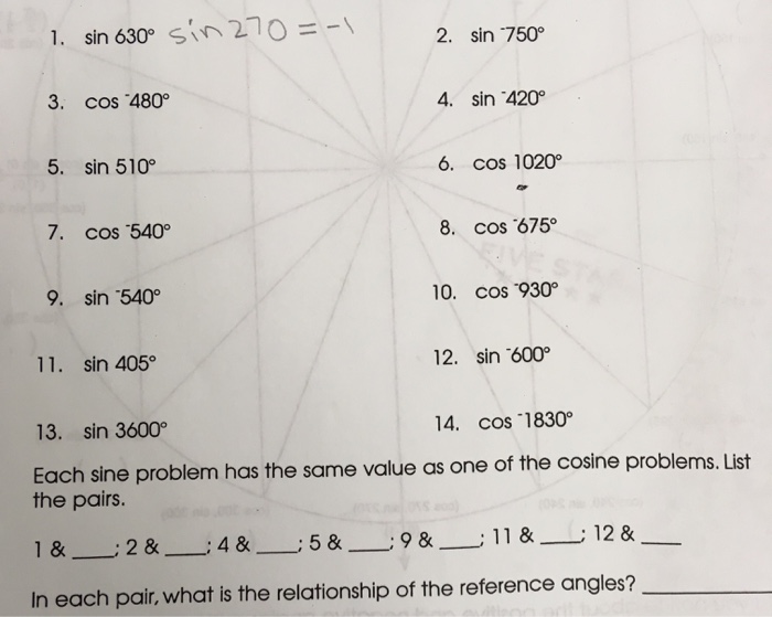 Solved Angles Greater Than 360 Degrees Without a calculator, | Chegg.com