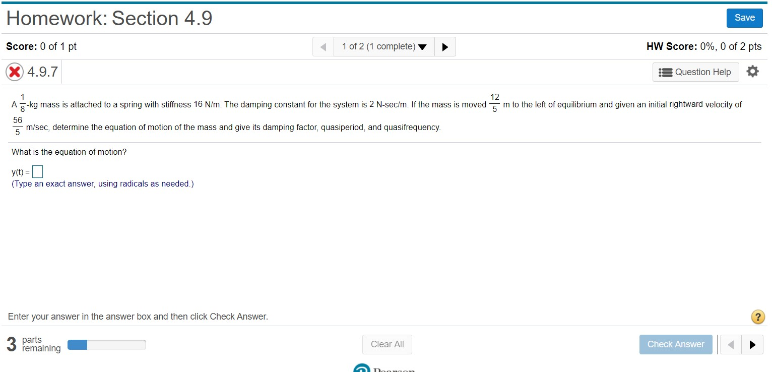 Solved Homework Section 4 9 Save Score 0 Of 1 Pt 1 Of 2 1