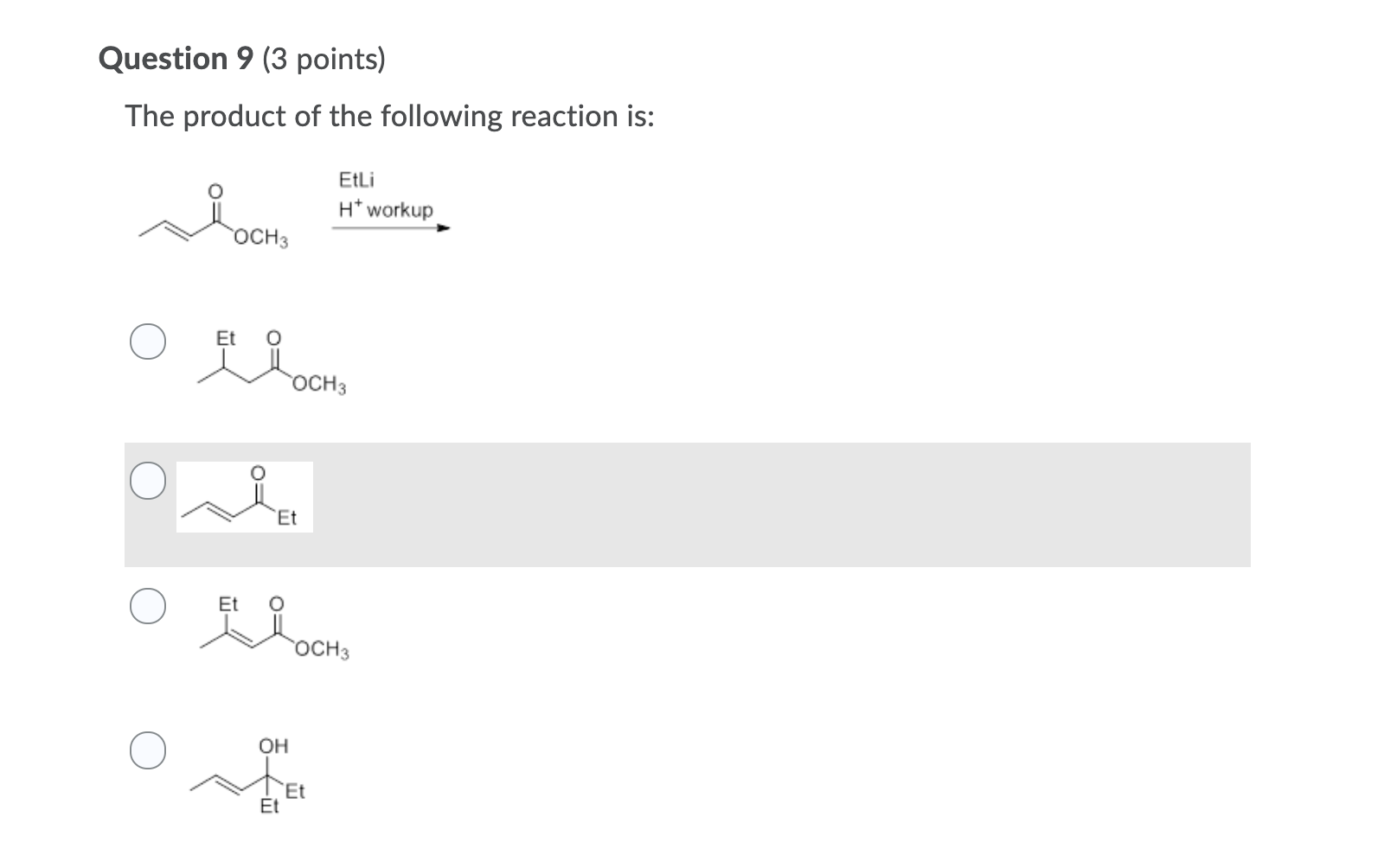 Solved Question 9 (3 points) The product of the following | Chegg.com