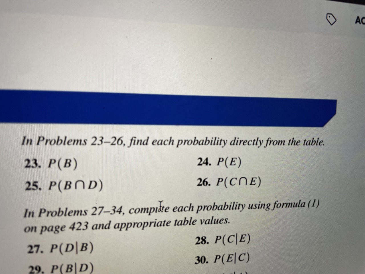 Solved In Problems 23-26, find each probability directly | Chegg.com