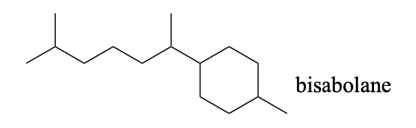 Solved The biodiesel compound bisabolane, whose structure is | Chegg.com