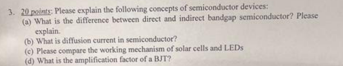 Solved 3. 20 points: Please explain the following concepts | Chegg.com