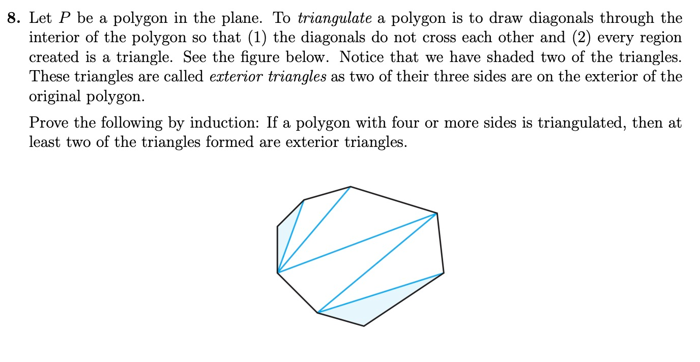 Solved 8. Let P be a interior of the polygon created is a | Chegg.com