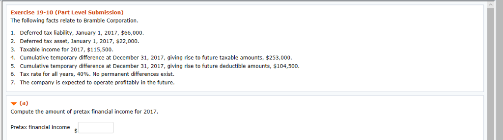 Solved Exercise 19-10 (Part Level Submission) The following | Chegg.com