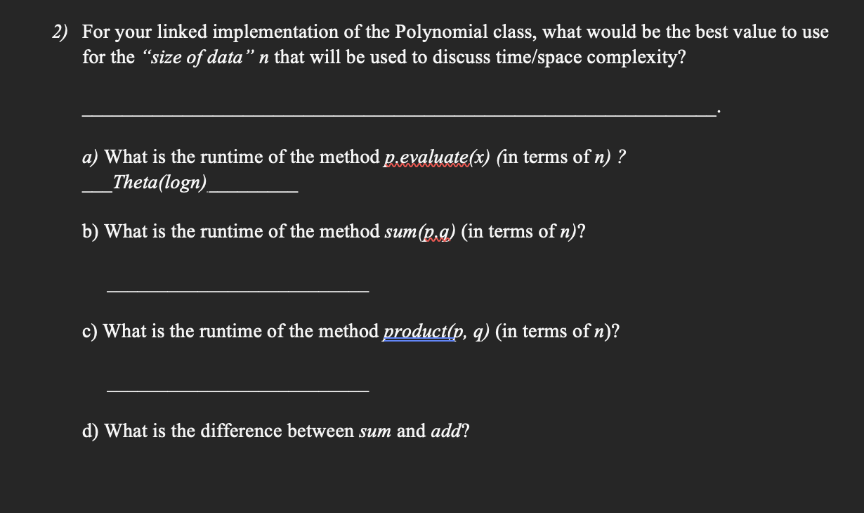 Solved public class polynomial { private int degree; | Chegg.com