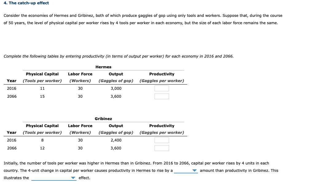 Solved 4. The catch-up effect Consider the economies of | Chegg.com
