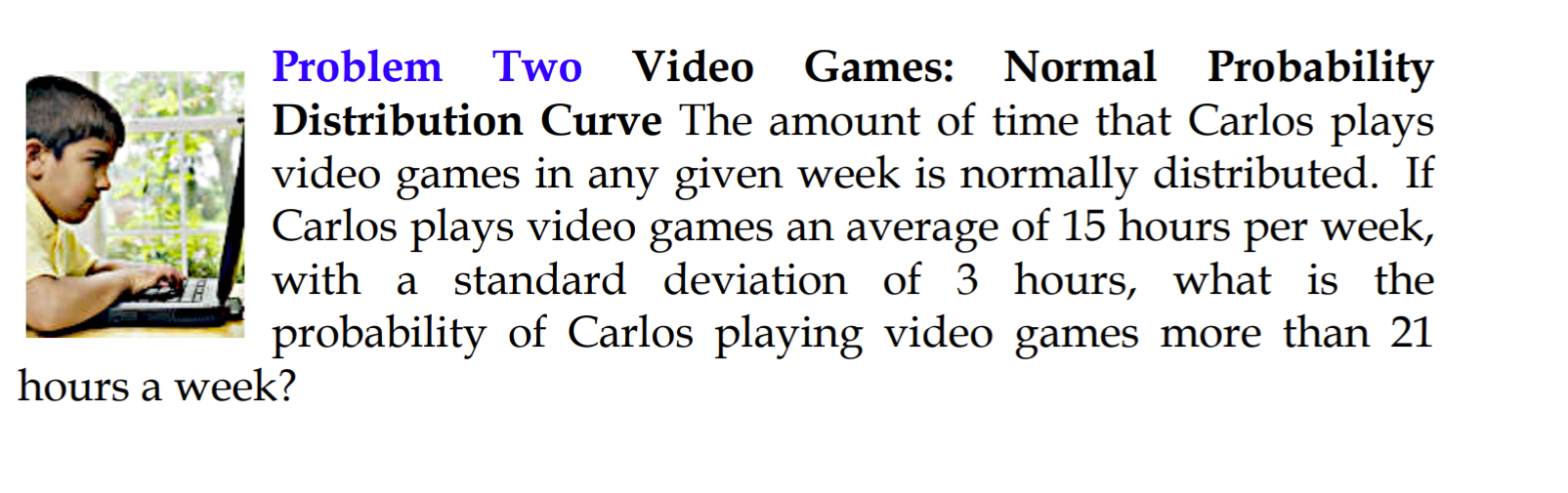 Solved Problem Two Video Games: Normal Probability | Chegg.com
