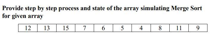 Solved Provide step by step process and state of the array | Chegg.com