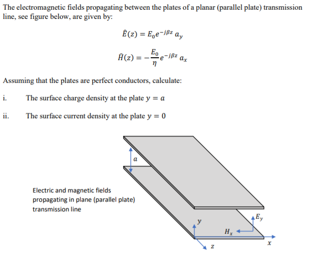 Solved The electromagnetic fields propagating between the | Chegg.com