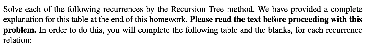Solve each of the following recurrences by the | Chegg.com