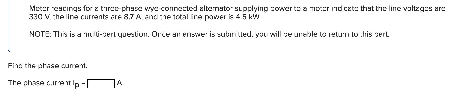 Solved Meter readings for a three-phase wye-connected | Chegg.com