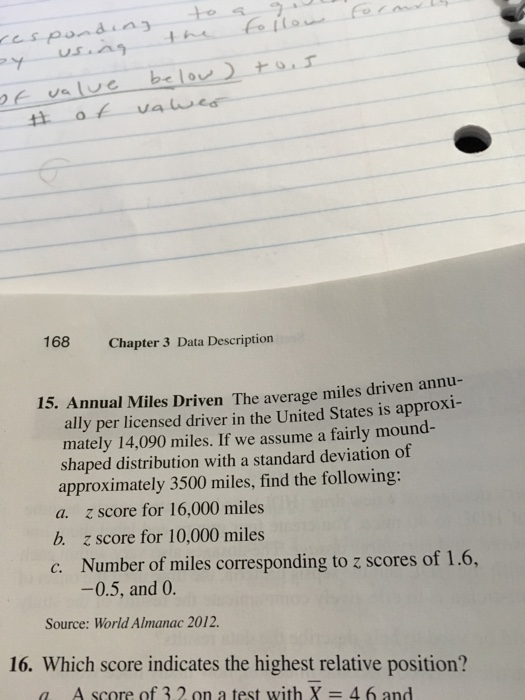 Solved Annual Miles Driven The average miles driven annually | Chegg.com