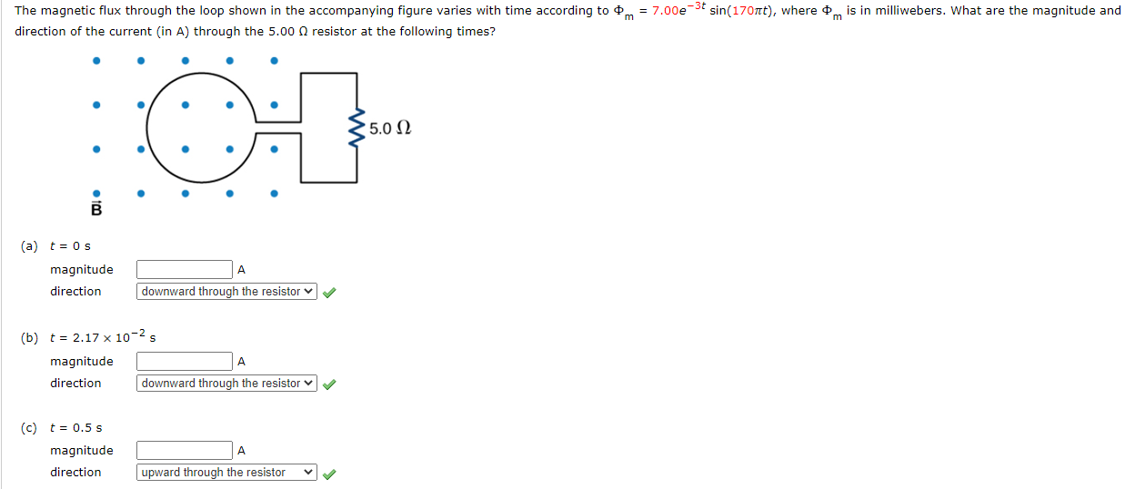 Solved The magnetic flux through the loop shown in the | Chegg.com