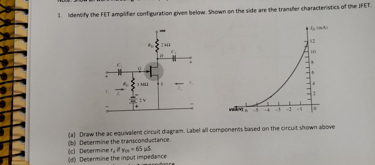 Solved 1. Identify the FET amplifier configuration given | Chegg.com