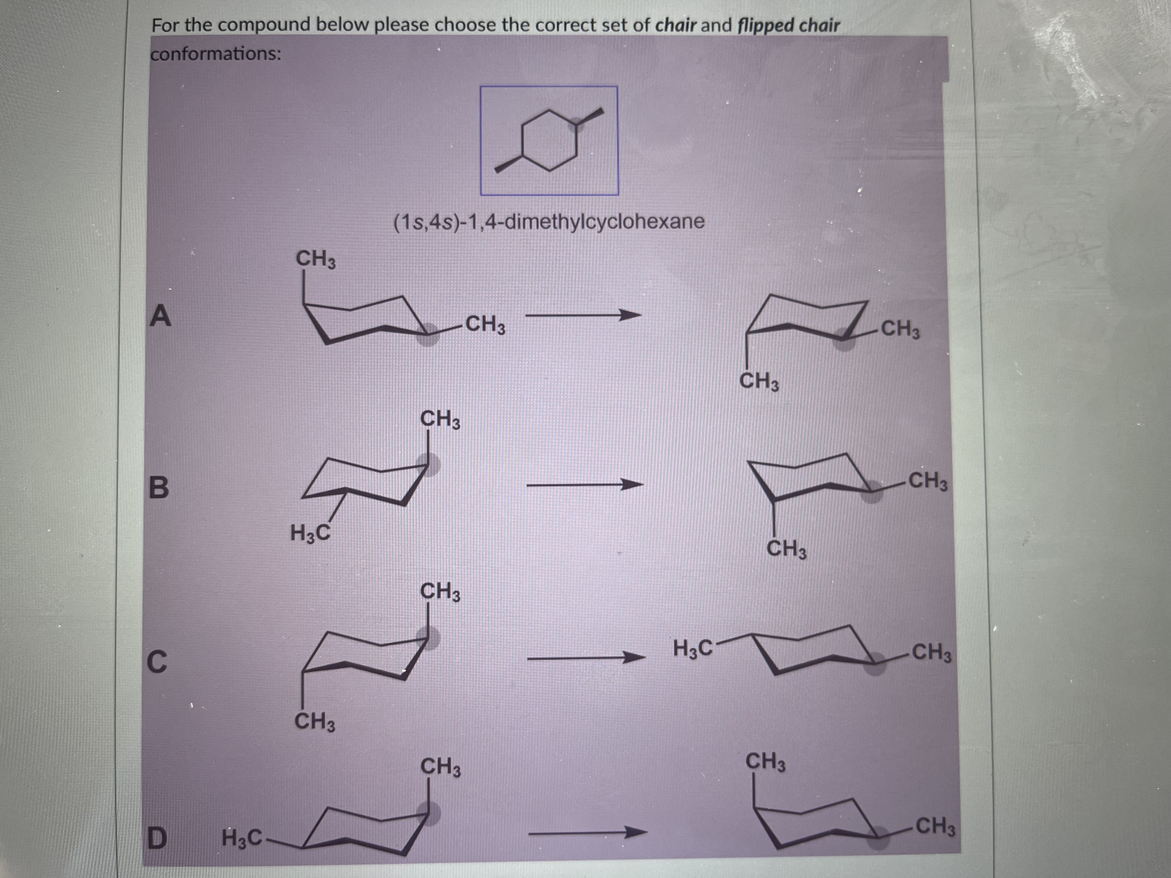 Solved For the compound below please choose the correct set | Chegg.com