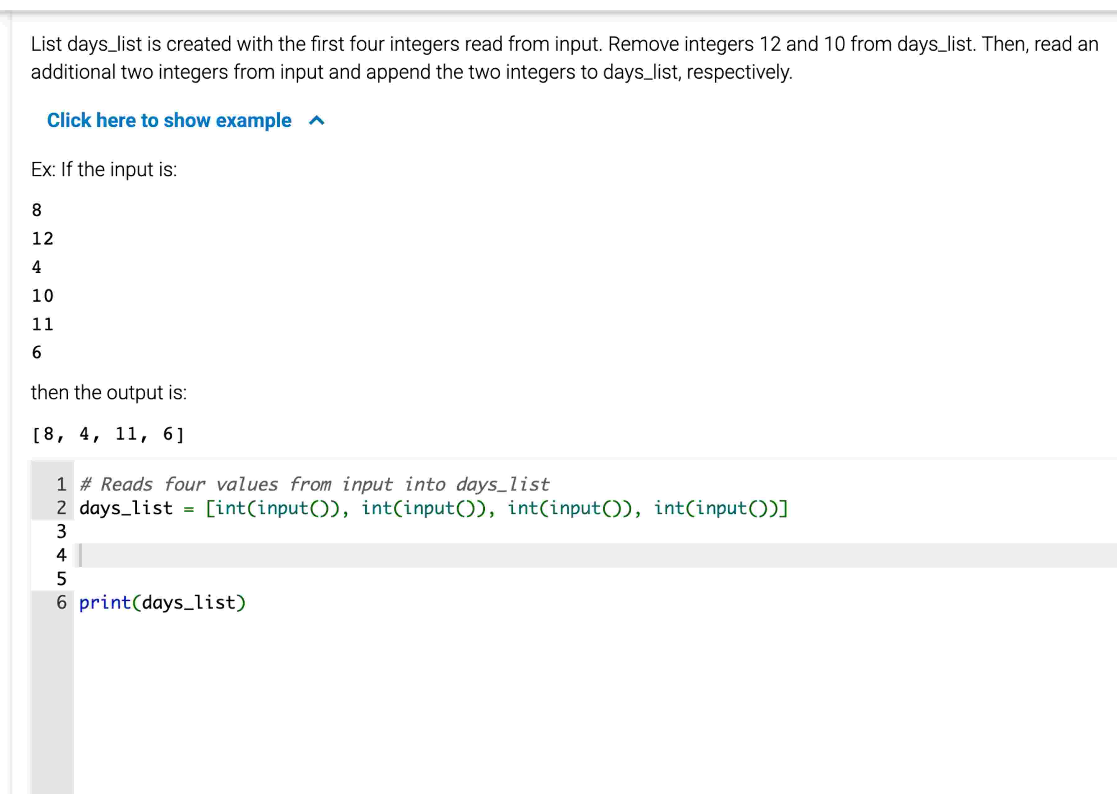 List days_list is created with the first four | Chegg.com