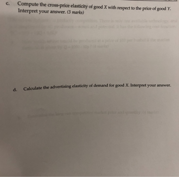 Solved The demand for good X is given by the following | Chegg.com