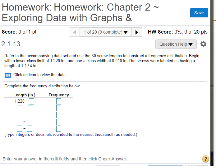 Homework: Homework: Chapter 2 ~ Exploring Data with | Chegg.com