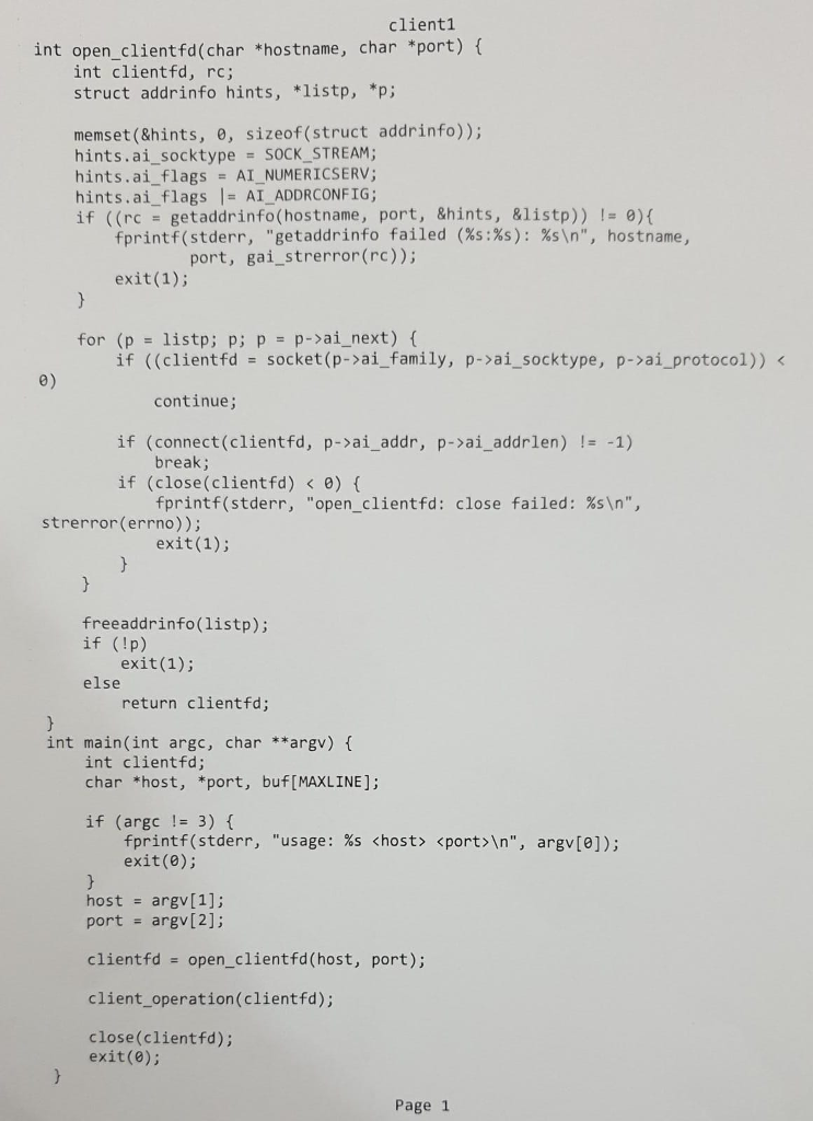 Q8- Change the client program code with name | Chegg.com