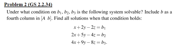 Solved Under what condition on b1,b2,b3 is the following | Chegg.com