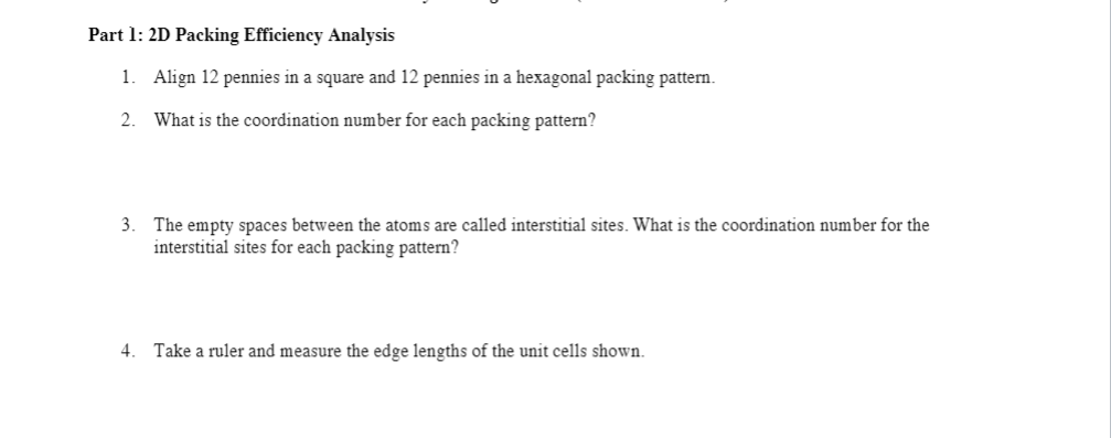 Solved Part 1: 2D Packing Efficiency Analysis 1. Align 12 | Chegg.com