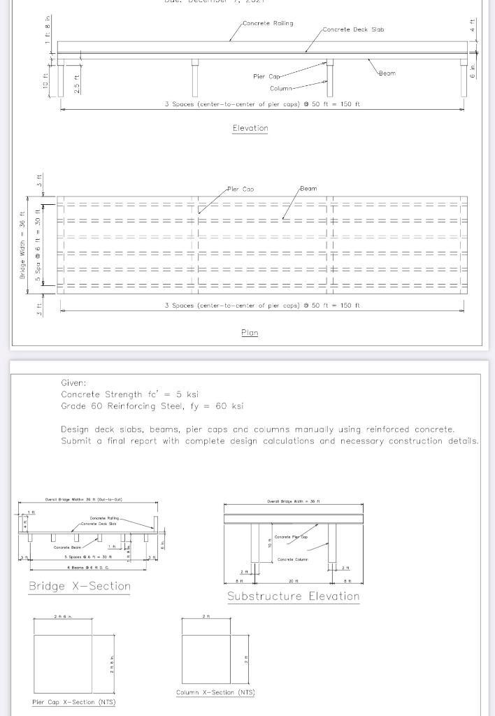 Solved Bridge design using STEEL DESIGN THE SLAB, BEAMS, | Chegg.com
