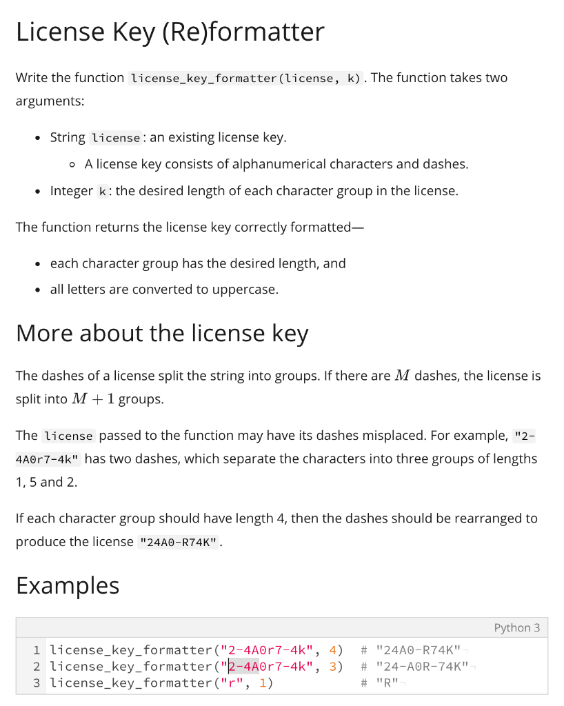 Solved License Key Reformatter Write The Function