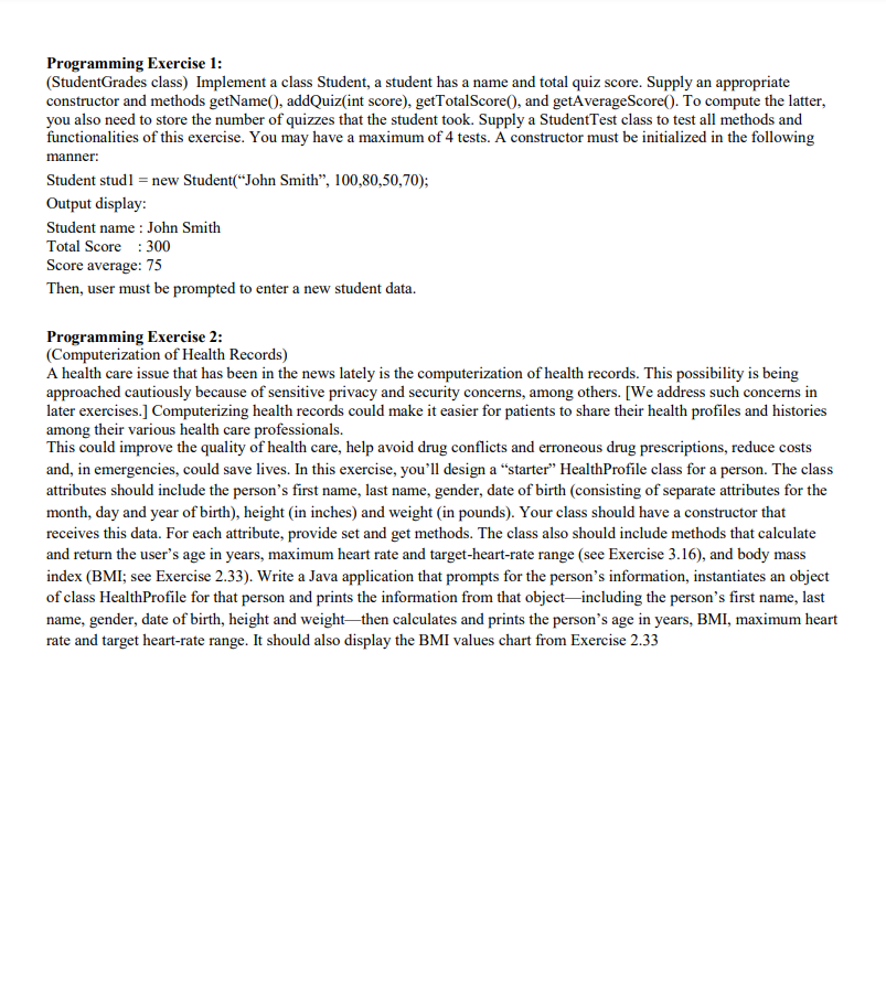 Solved Programming In Java Csci 1601 Section Name Date 9428