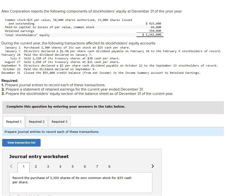 Alex Corporation reports the following components of | Chegg.com