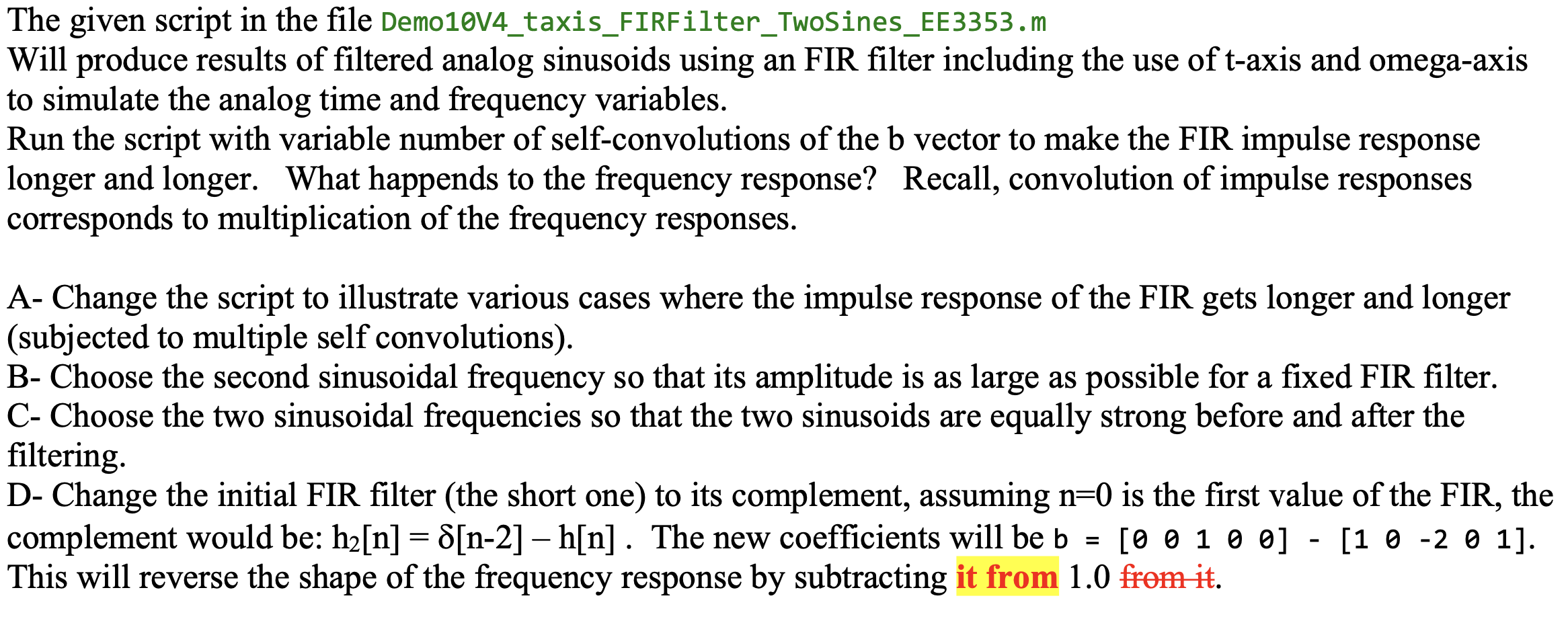 % Matlab Script file | Chegg.com