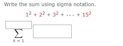 Solved Write the sum using sigma notation. 12 + 22 + 32 + | Chegg.com