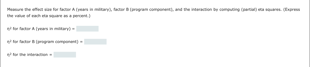 3. Measuring effect size for two-factor ANOVA Aa Aa | Chegg.com