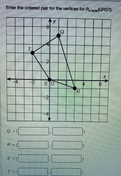 Solved Enter the ordered pair for the vertices for Rx-axis | Chegg.com