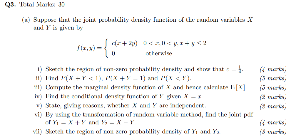 Solved (a) Suppose that the joint probability density | Chegg.com