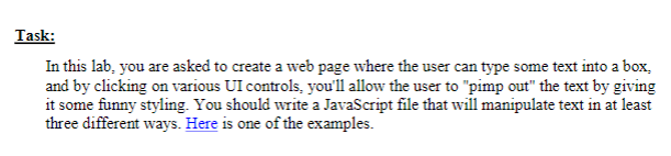 Solved Task: In this lab, you are asked to create a web page | Chegg.com