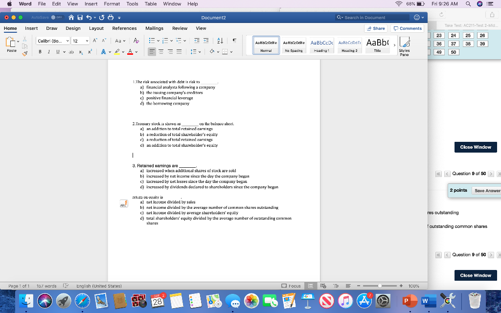 Solved Word File 68 % Edit Tools Table Window Help Fri 9:26 | Chegg.com