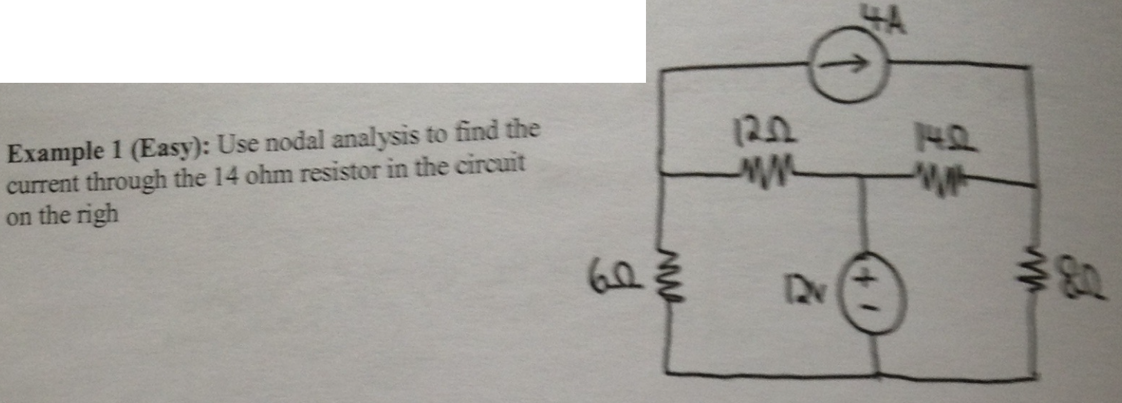 Solved Use nodal analysis to find the current through the 14 | Chegg.com