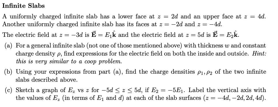 Solved Infinite Slabs A uniformly charged infinite slab has | Chegg.com