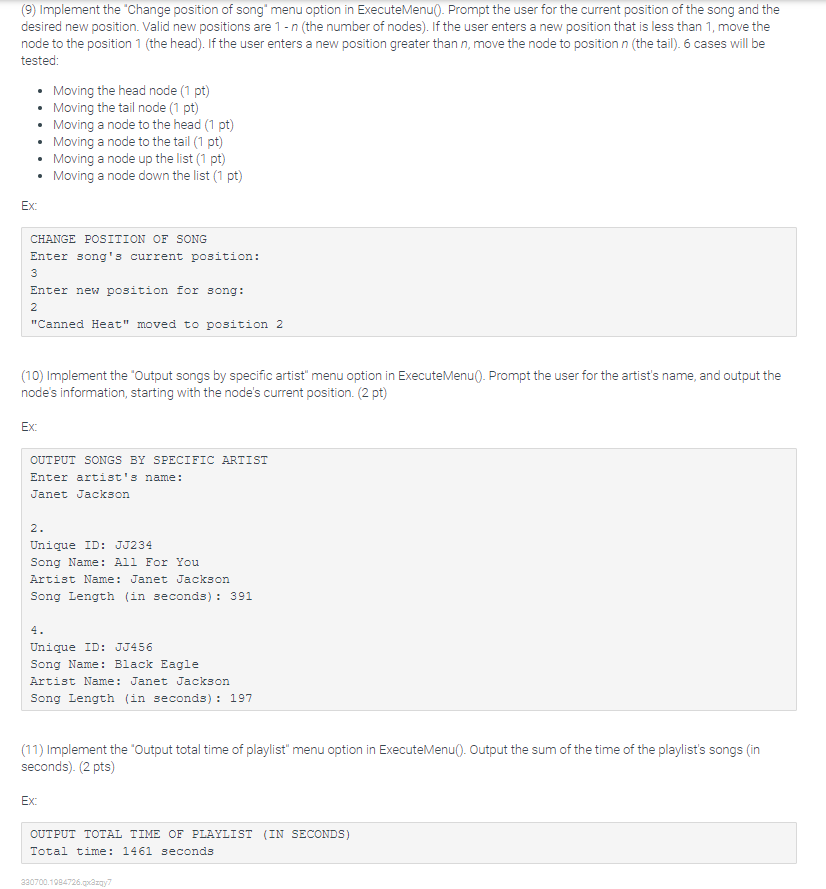 Solved 8.14 LAB*: Program: Playlist You will be building a | Chegg.com