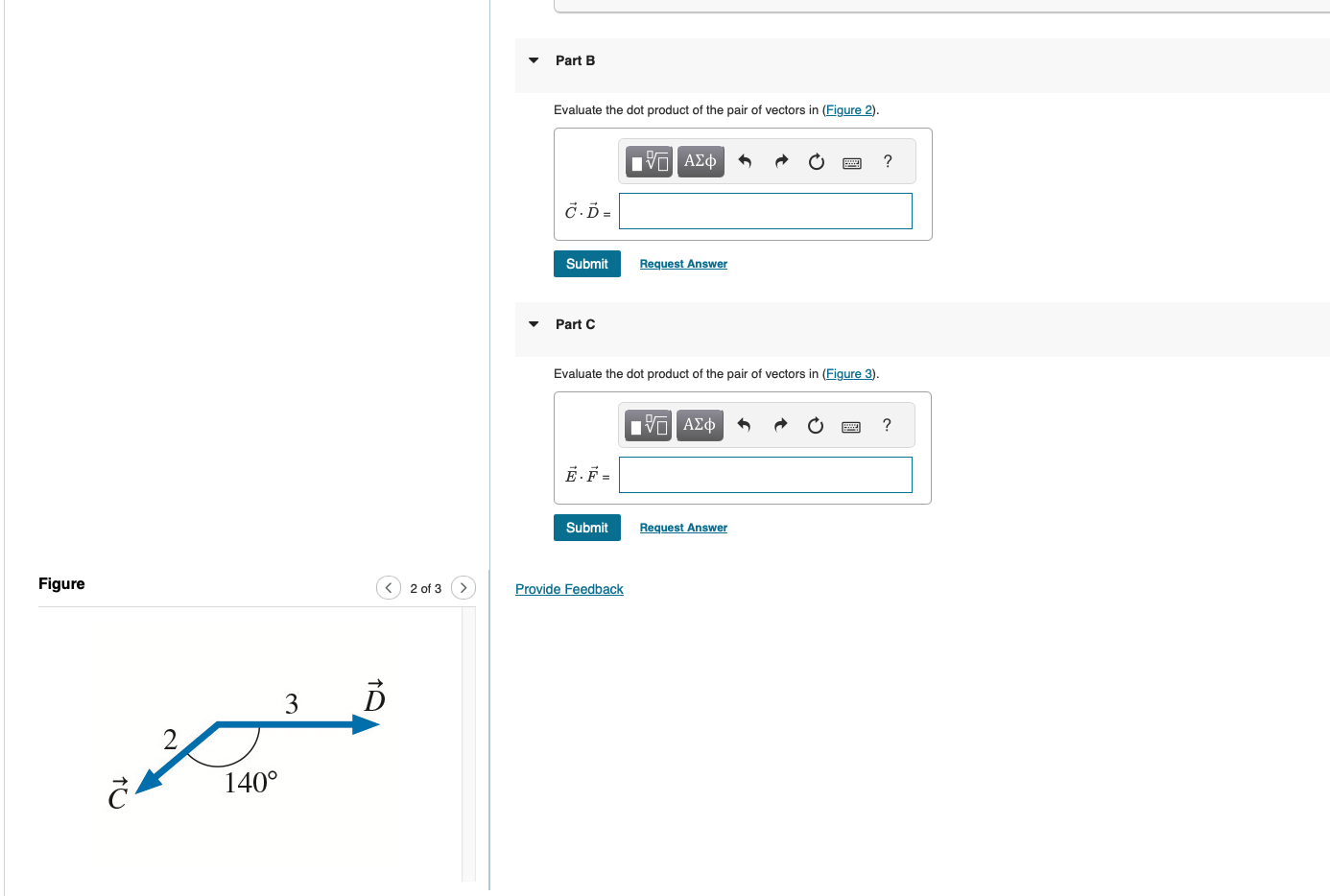 Solved Part BEvaluate the dot product of ﻿the pair of | Chegg.com