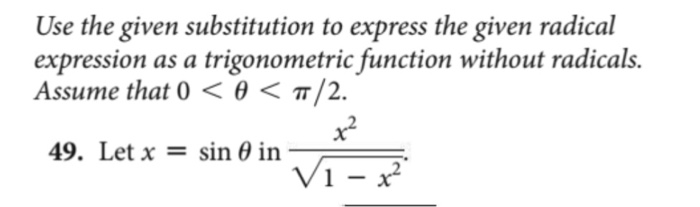 Solved Use the given substitution to express the given | Chegg.com