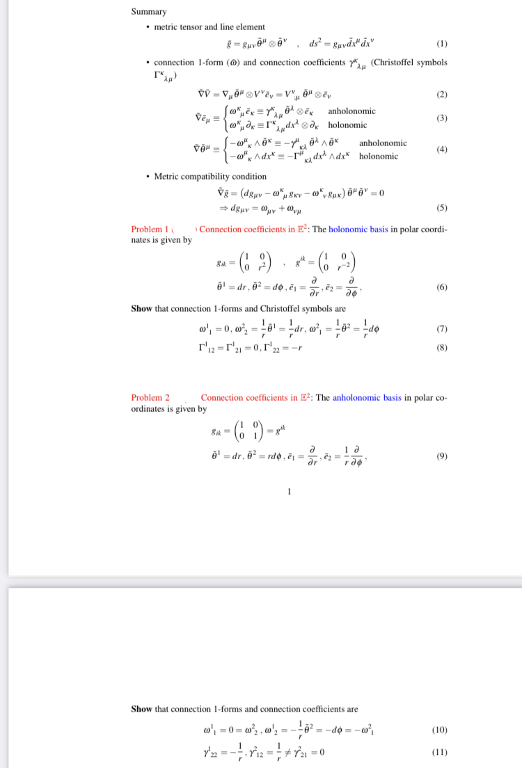 - metric tensor and line element | Chegg.com