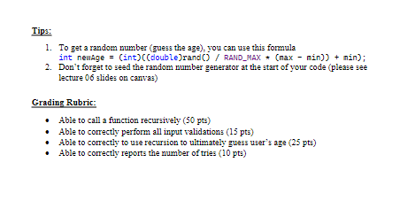 Solved Write a C program that uses a recursive function and | Chegg.com