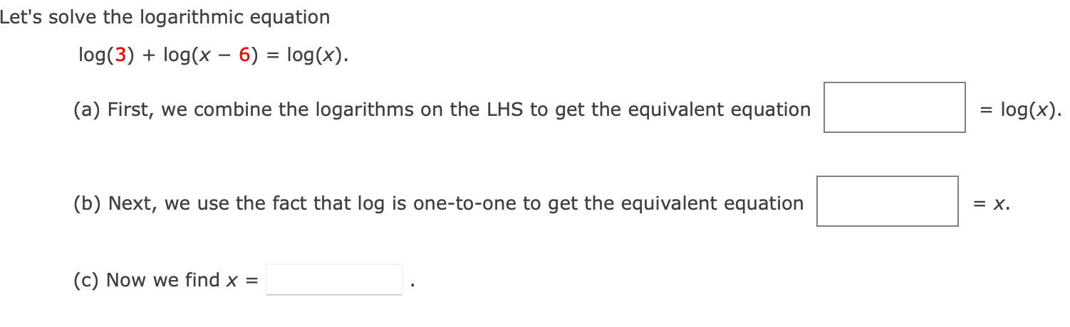 Solved Let's solve the logarithmic equation | Chegg.com
