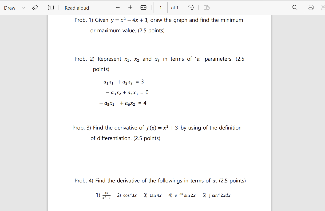 Solved Prob. 1) Given y=x2−4x+3, draw the graph and find the | Chegg.com Solved Prob. 1) Given y=x2−4x+3, draw the graph and find the | Chegg.com