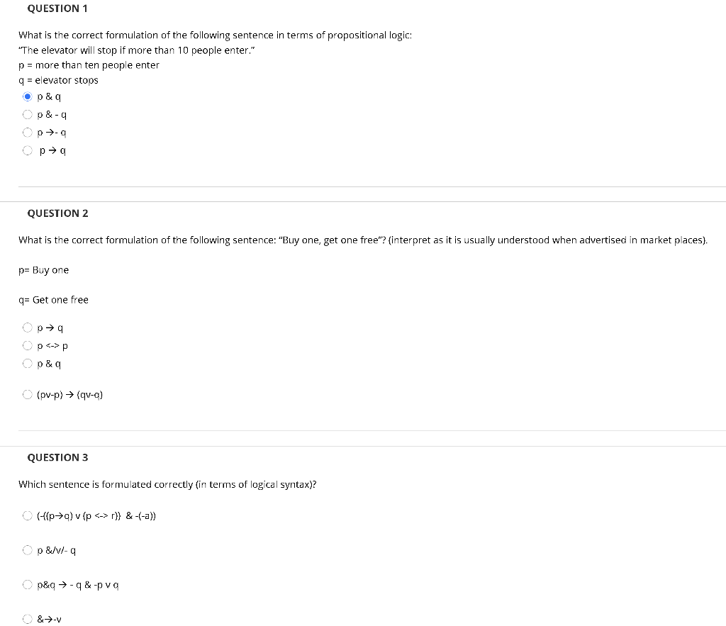 QUESTION 1 What is the correct formulation of the | Chegg.com